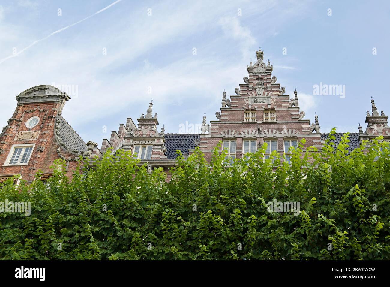 Beautiful buildings of a street of Haarlem, The Netherlands Stock Photo ...