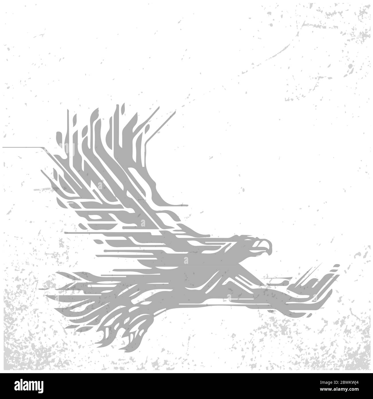 Grey eagle with polygon line on abstract background. Sketch abstract to ...