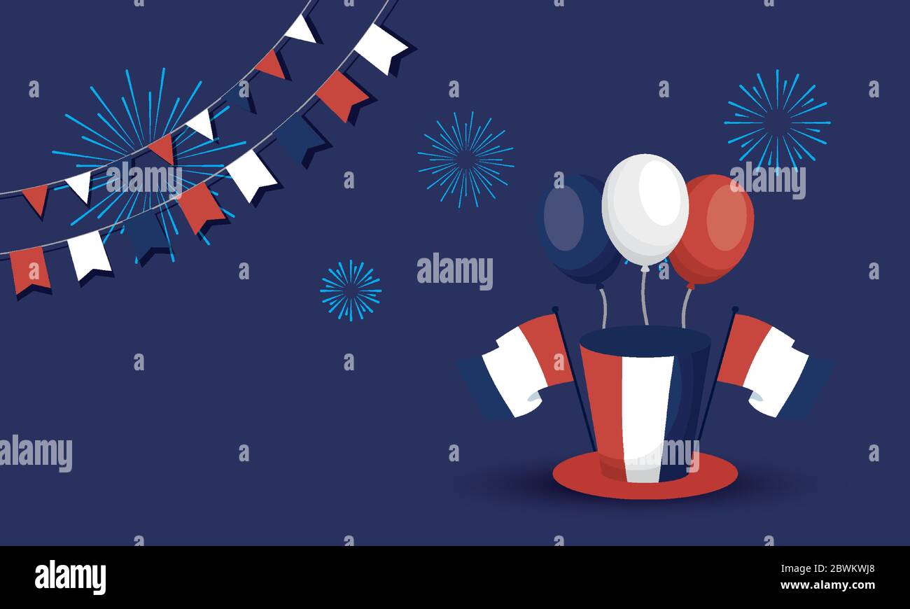 Bastille fireworks Stock Vector Images - Alamy