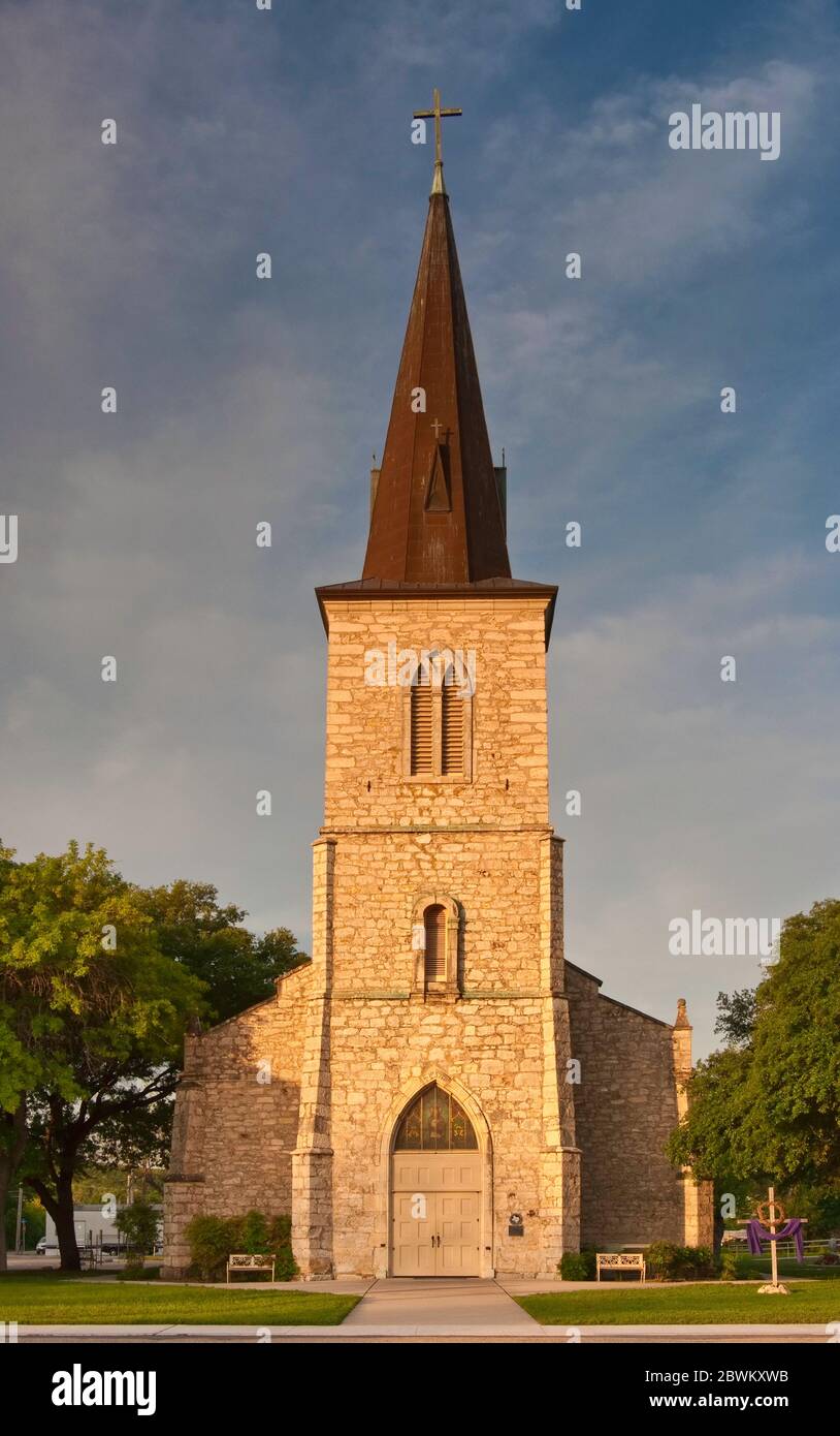 St. Louis Catholic Church, built 1870, in Castroville, Texas, USA Stock ...