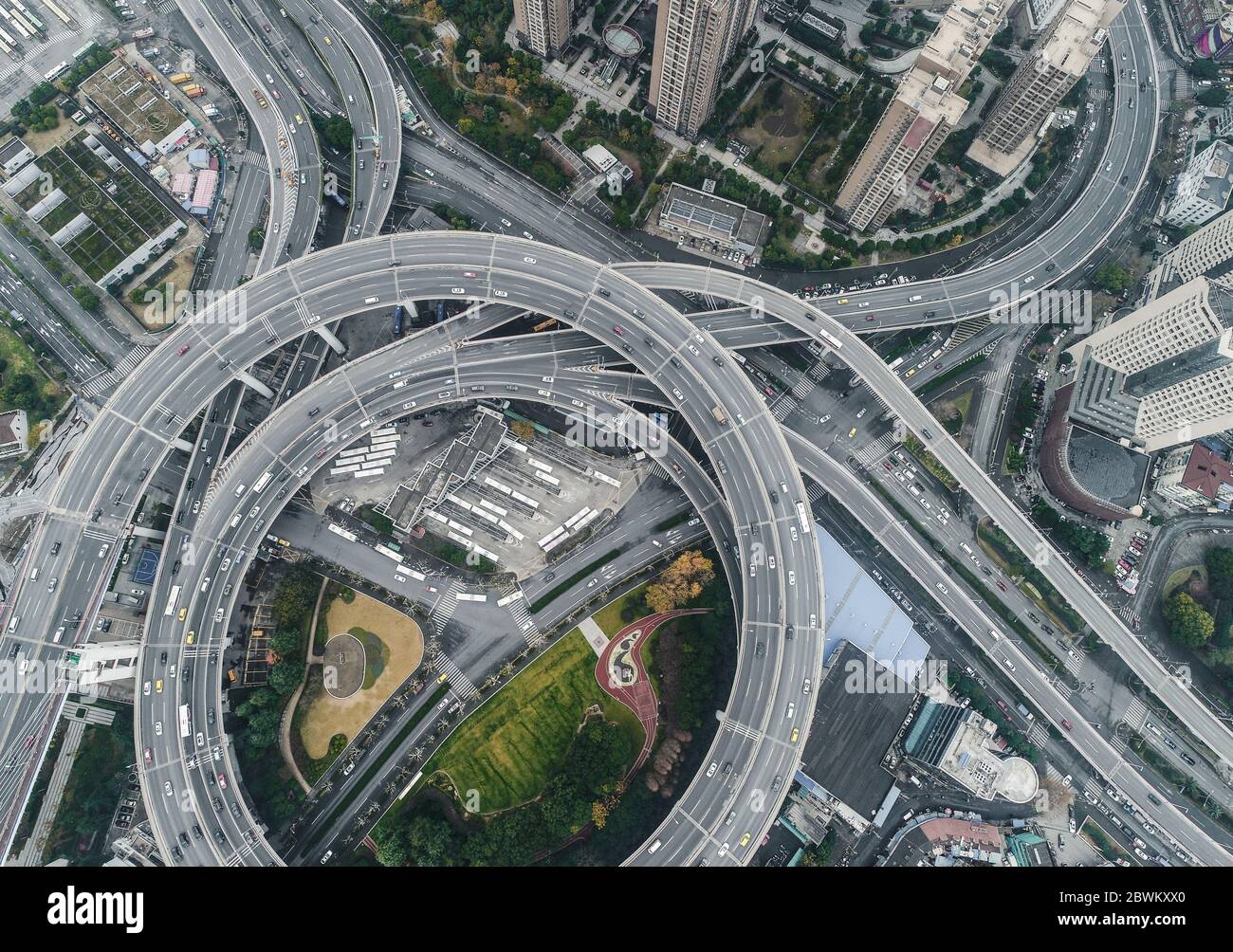 aerial view of Nanpu Bridge in Shanghai Stock Photo - Alamy