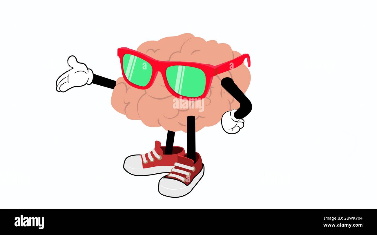 Vector Isolated Illustration of a Cartoon Style Brain Stock Vector ...