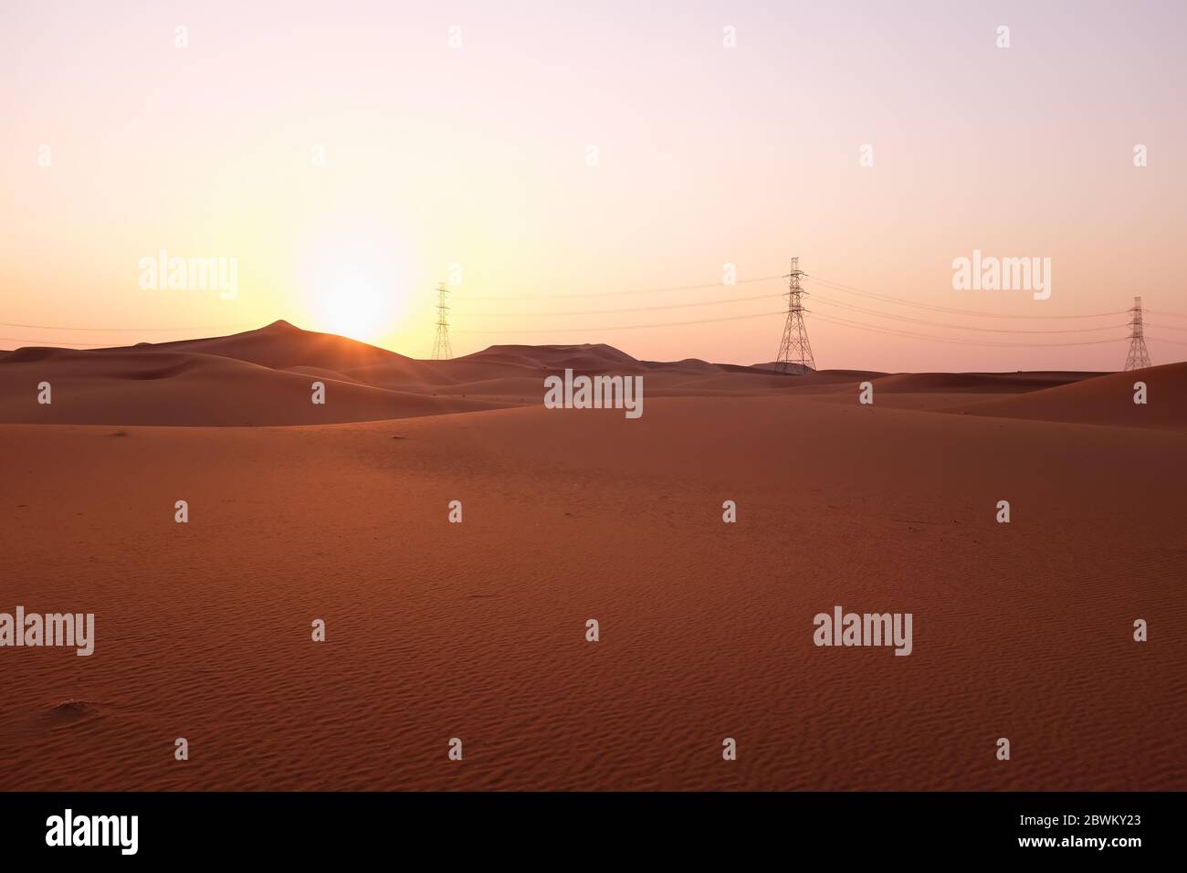 Pastel color sunrise in Al Dahna Desert in Riyadh, Saudi Arabia. New ...