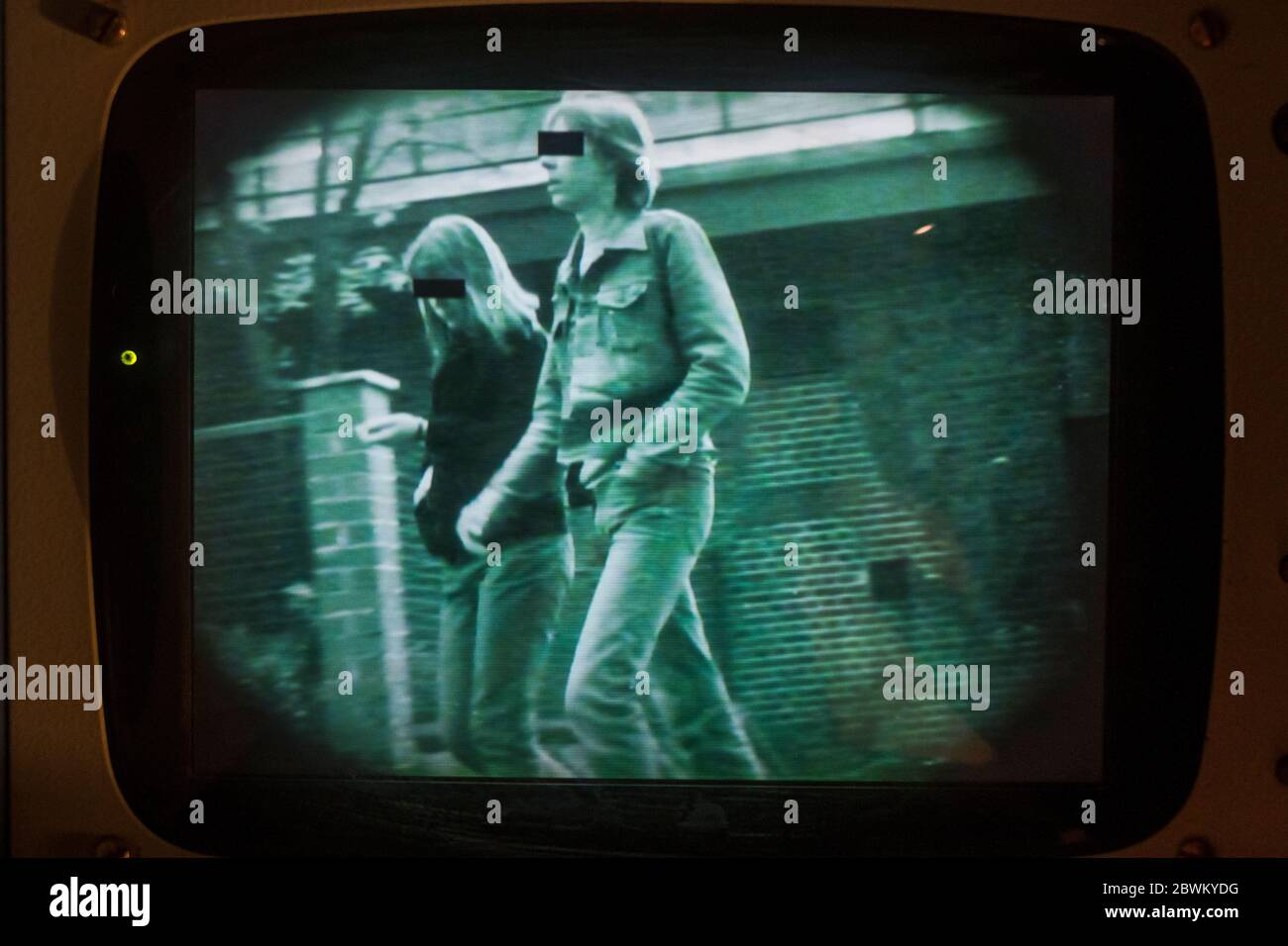 Surveillance camera footage shown at the DDR Museum in Berlin, Germany ...