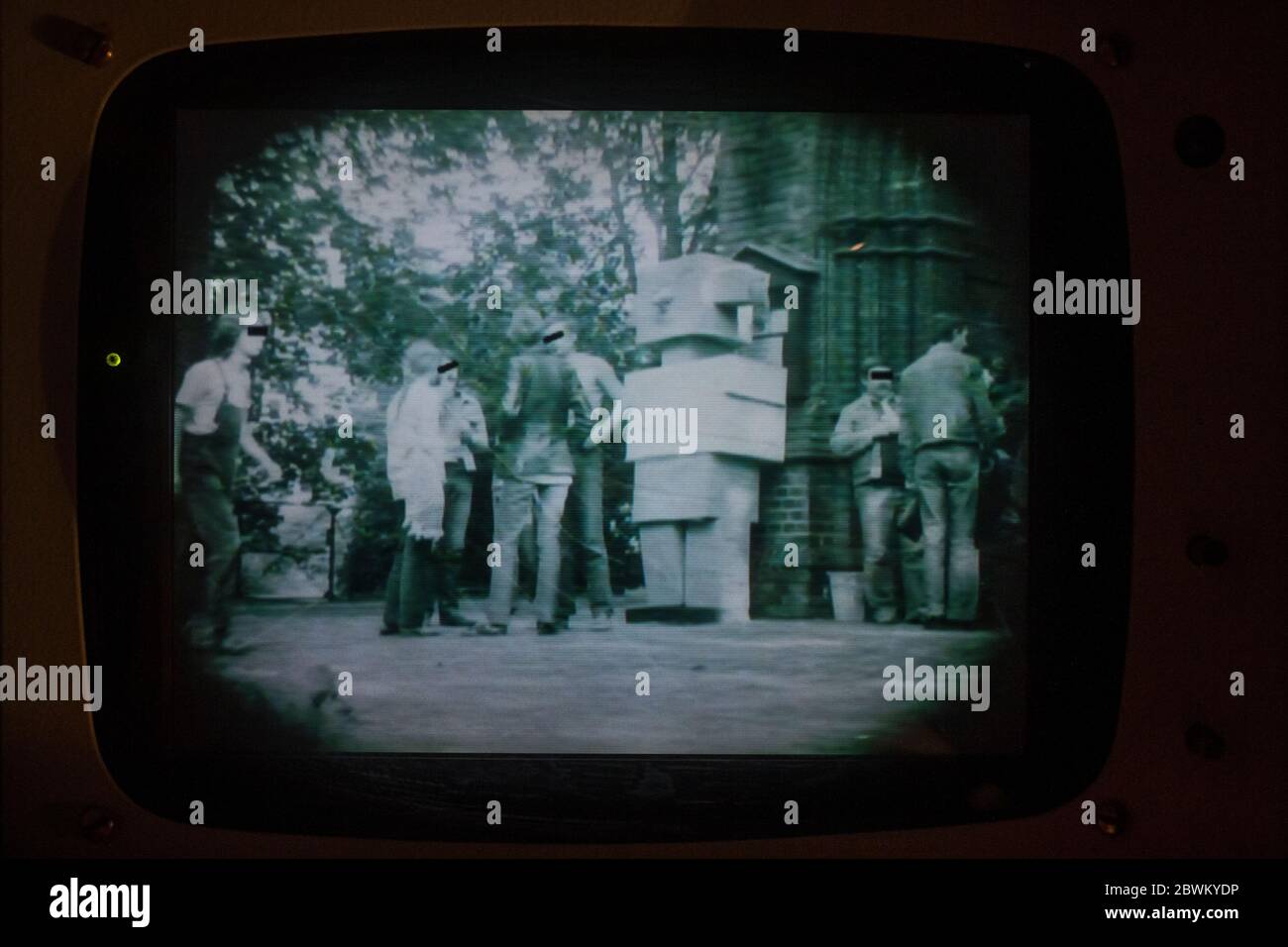 Surveillance camera footage shown at the DDR Museum in Berlin, Germany ...