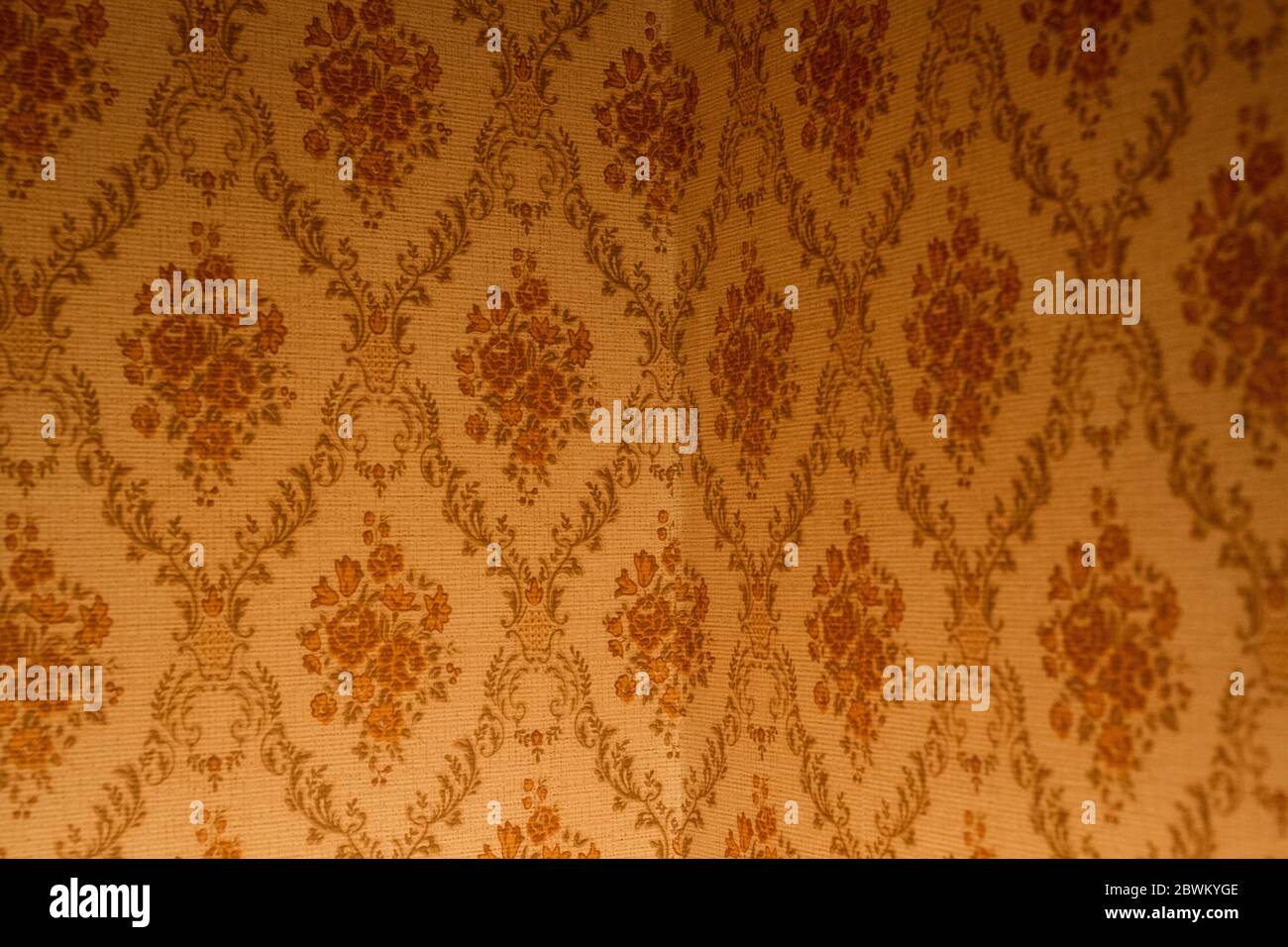 Typical GDR-era wallpaper displayed at the DDR Museum in Berlin ...