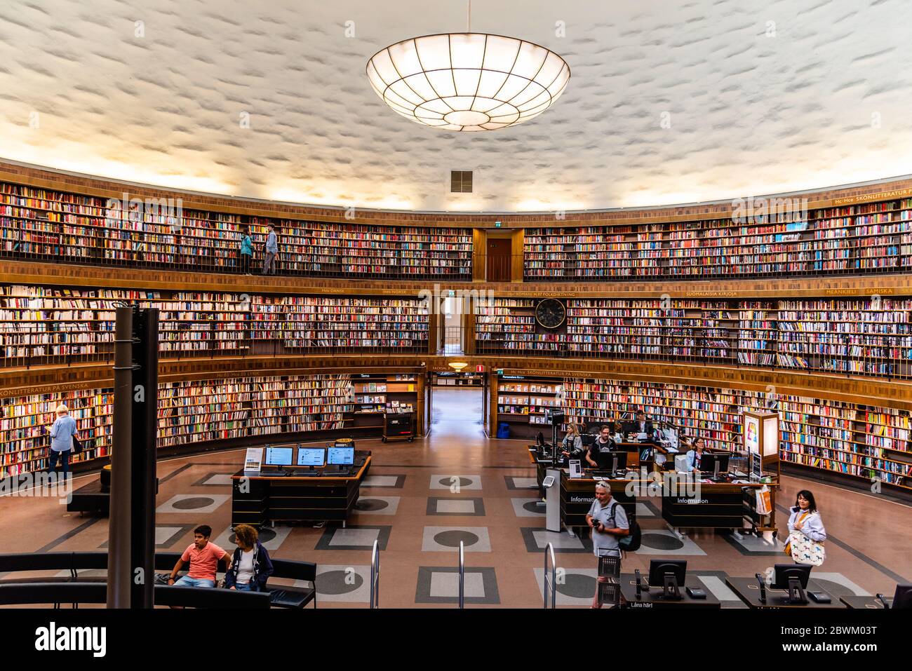 Stockholm, Sweden - August 8, 2019: Interior view of Stockholm Public ...