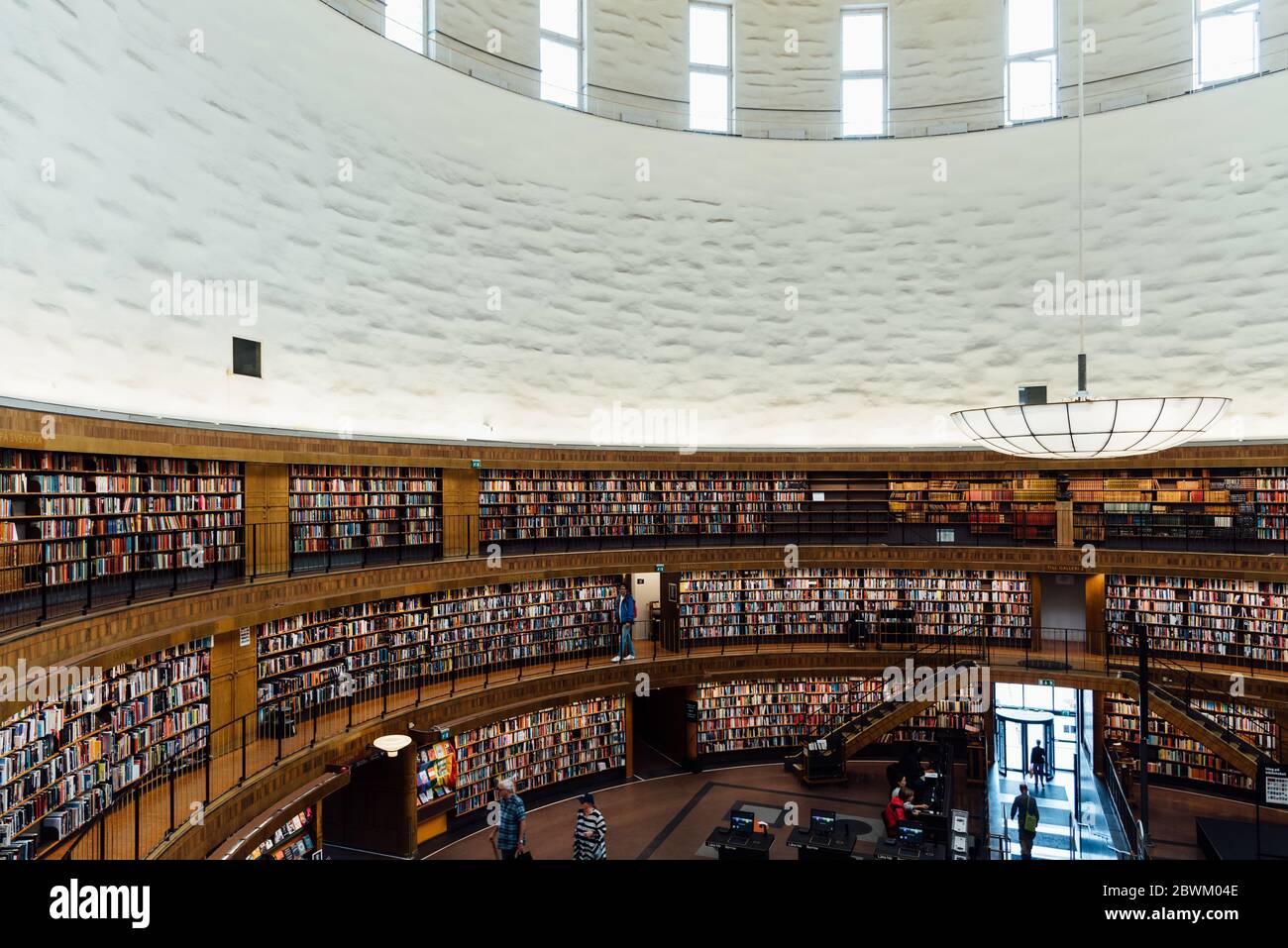 Stockholm, Sweden - August 8, 2019: Interior view of Stockholm Public ...
