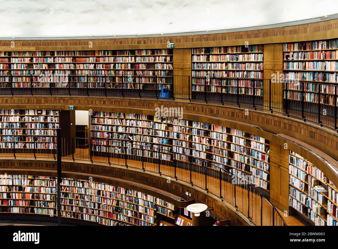Stockholm, Sweden - August 8, 2019: Interior view of Stockholm Public ...
