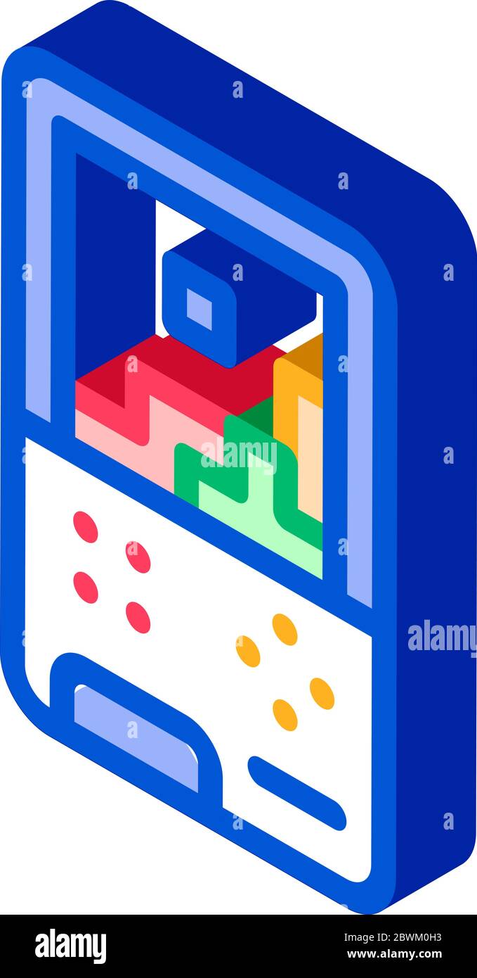 Interactive Kids Video Game isometric icon vector illustration Stock ...