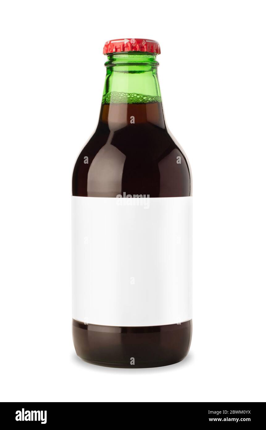 Juice bottle with empty label for mock-up isolated on white background ...