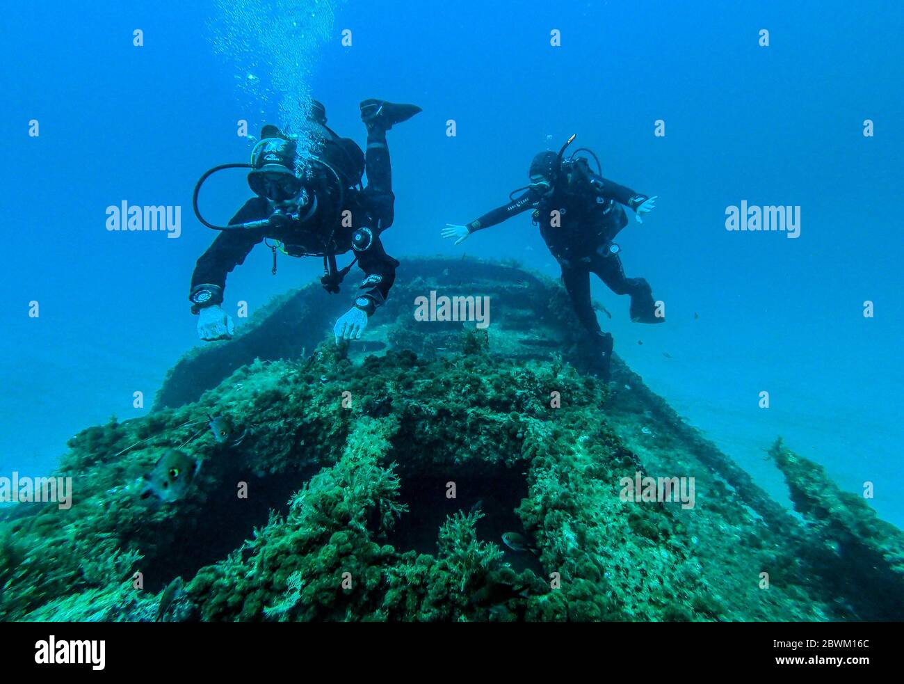 Scuba diving, diving, shipwreck Stock Photo - Alamy