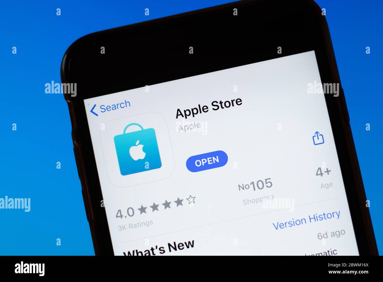 Moscow, Russia - 1 June 2020: Apple Store app mobile logo close-up on ...