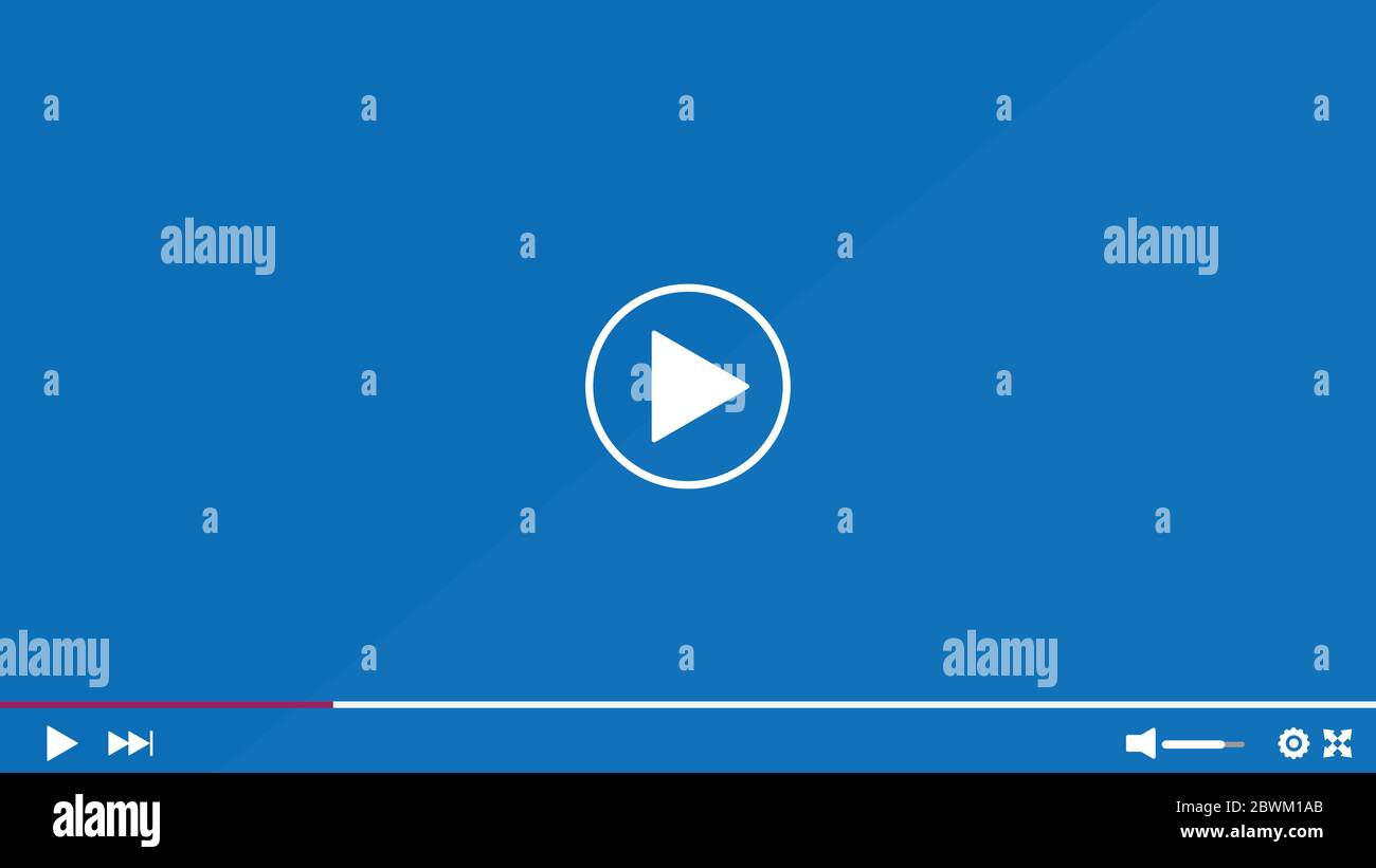 Mockup Video Player Template Design. Social media live stream window ...