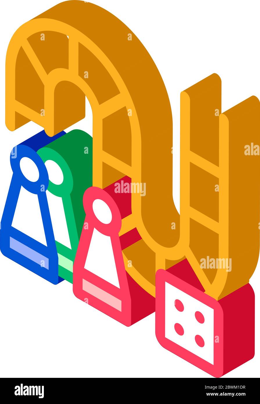 Interactive Kids Board Game isometric icon vector illustration Stock ...