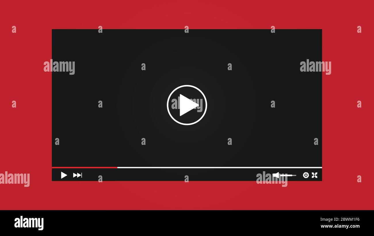 Mockup Video Player Template Design. Social media live stream window ...