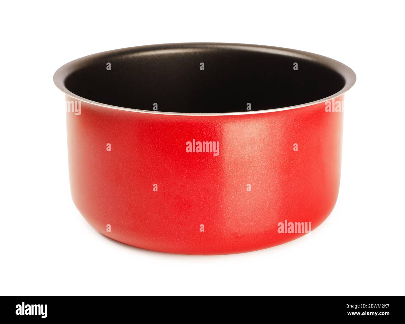 Red cooking pot isolated on white background Stock Photo - Alamy