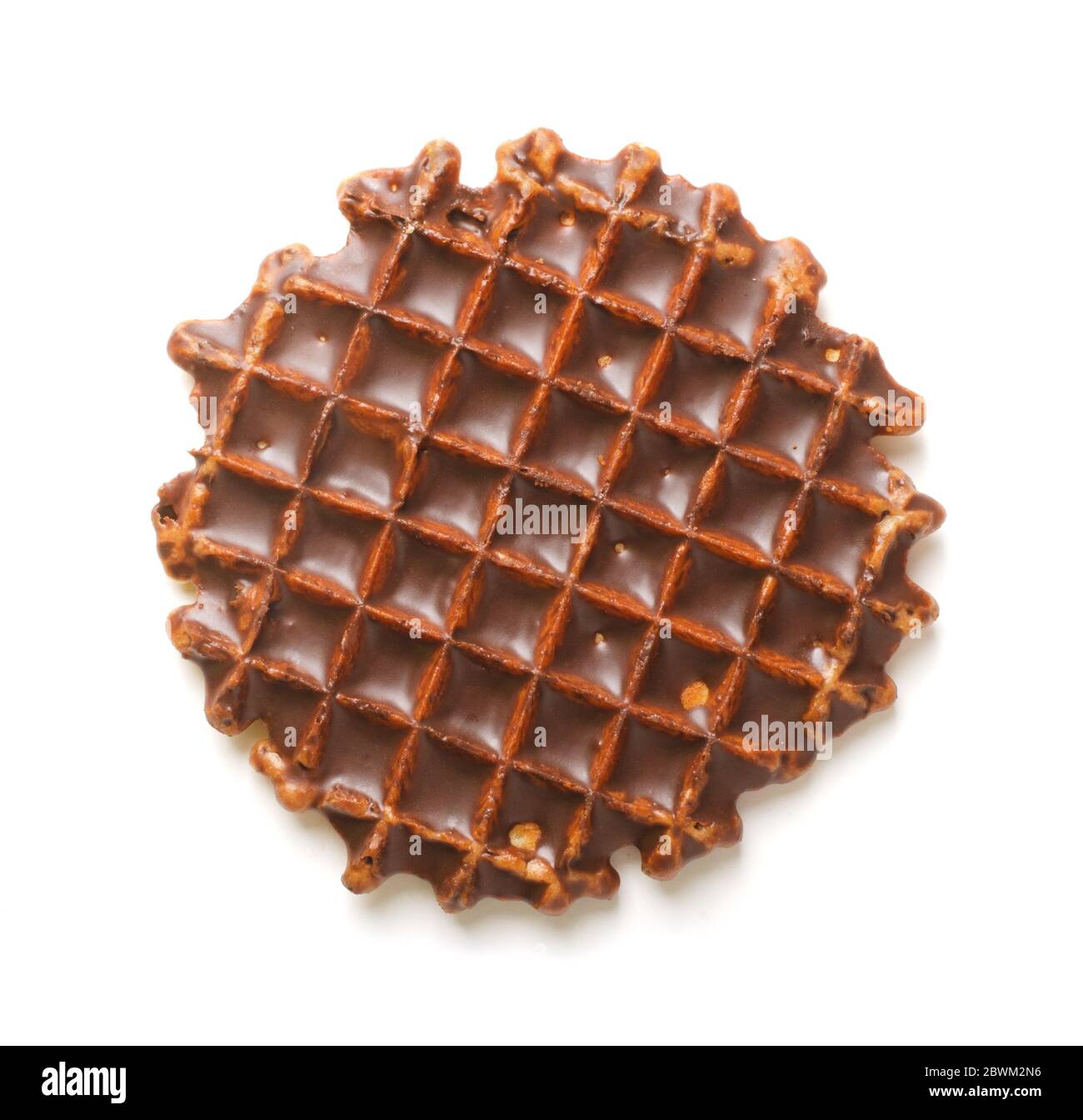 Chocolate round wafer isolated on a white background Stock Photo - Alamy