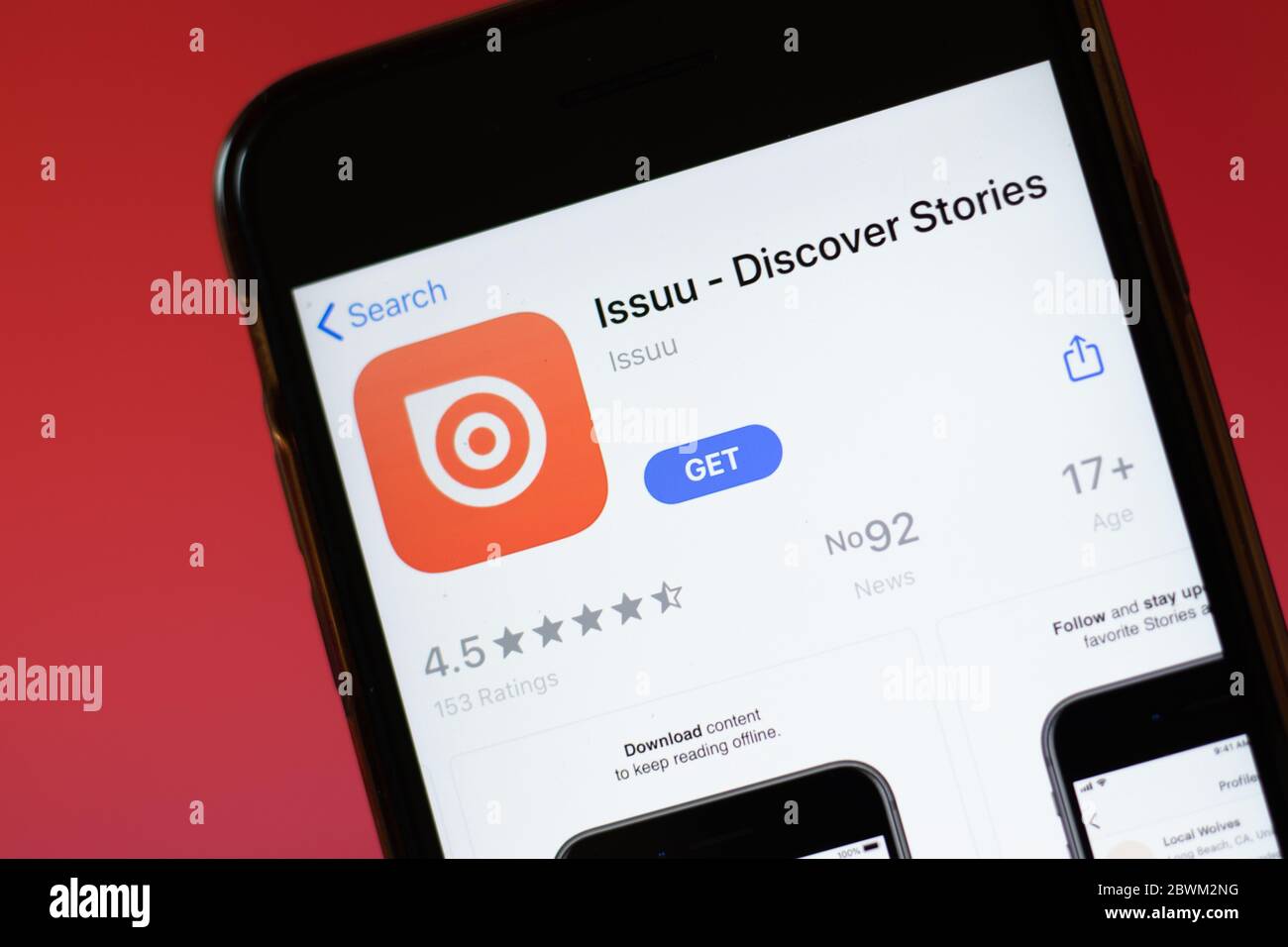 Moscow, Russia - 1 June 2020: Issuu app mobile logo close-up on screen ...