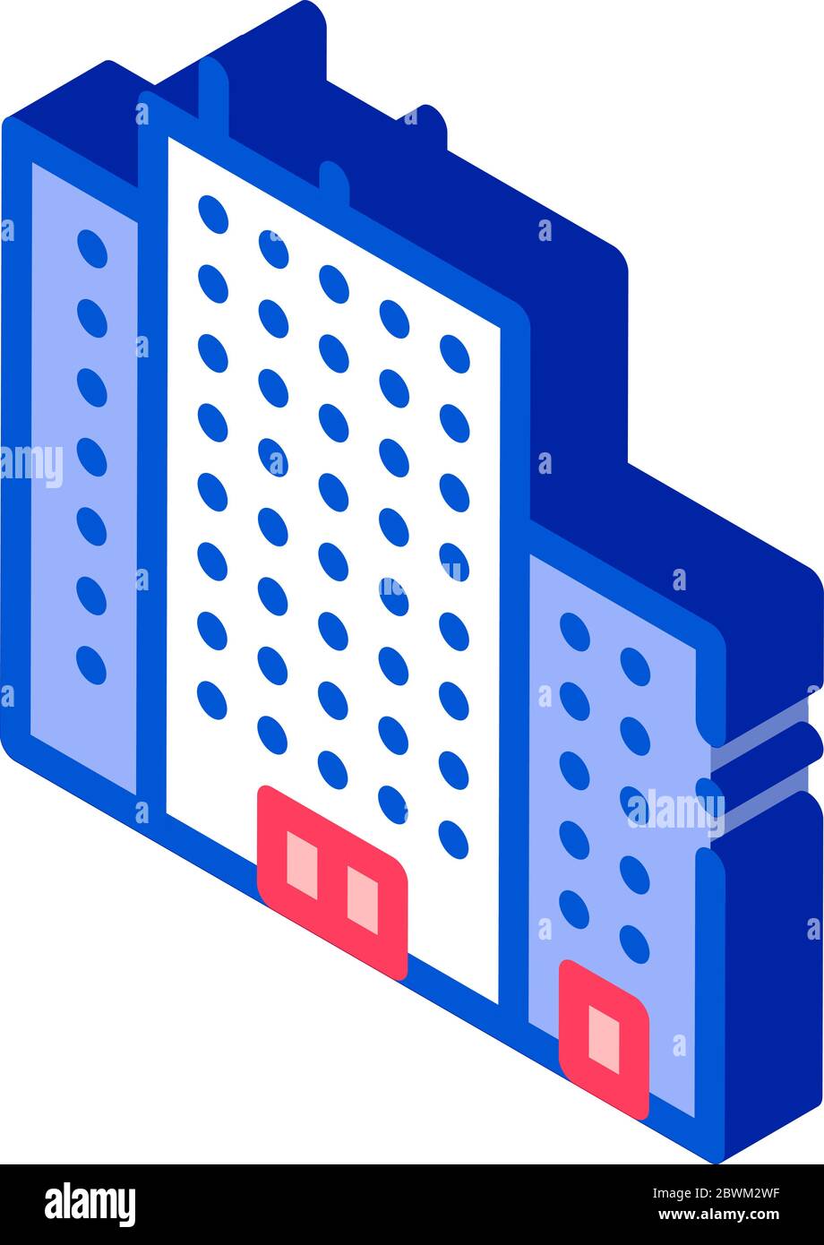 Tenement House Skyscraper isometric icon vector illustration Stock ...