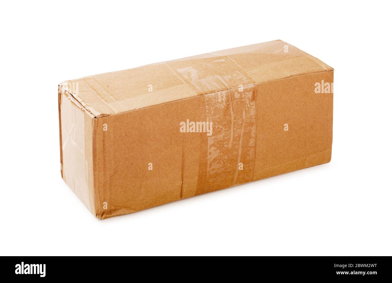 Parcel crumpled cardboard box isolated on white background Stock Photo ...