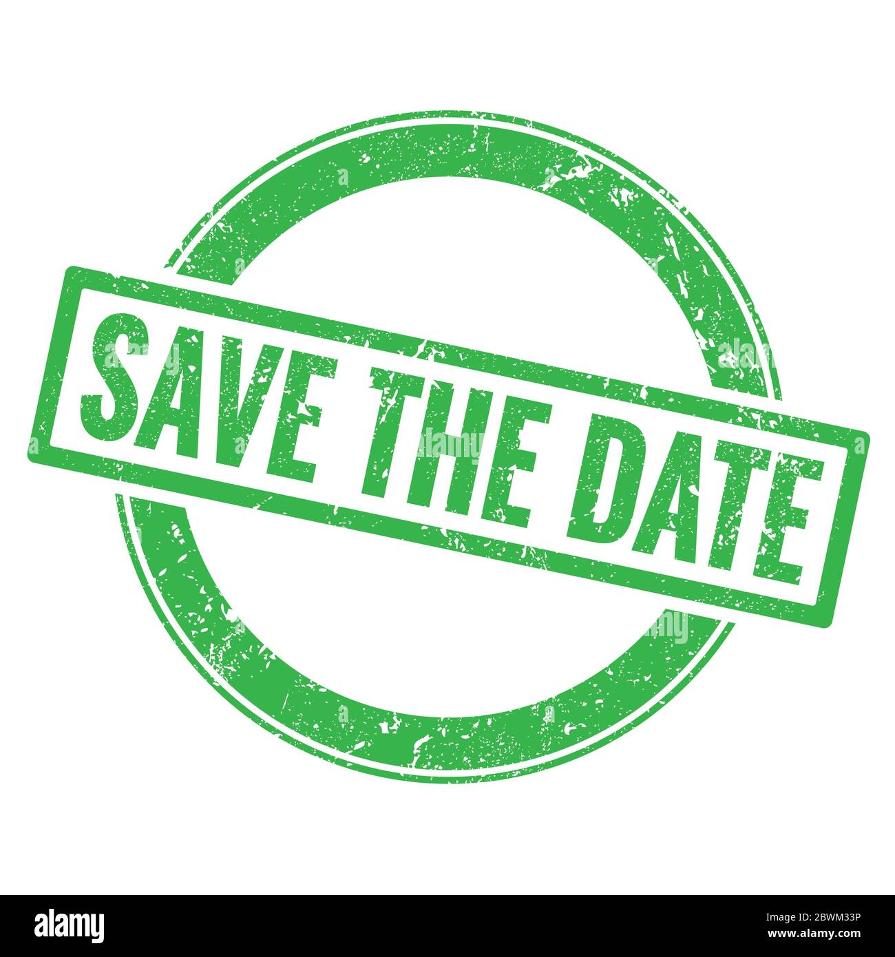 SAVE THE DATE green grungy round stamp sign Stock Photo - Alamy