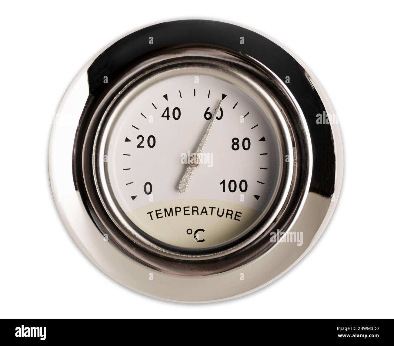 Old circular celsius thermometer isolated over white background Stock ...