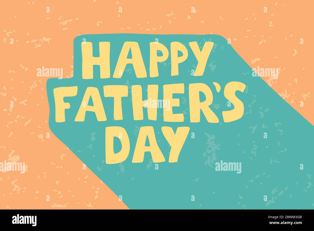 Happy Fathers Day Greeting Card Modern Vector In Grunge Cartoon Style
