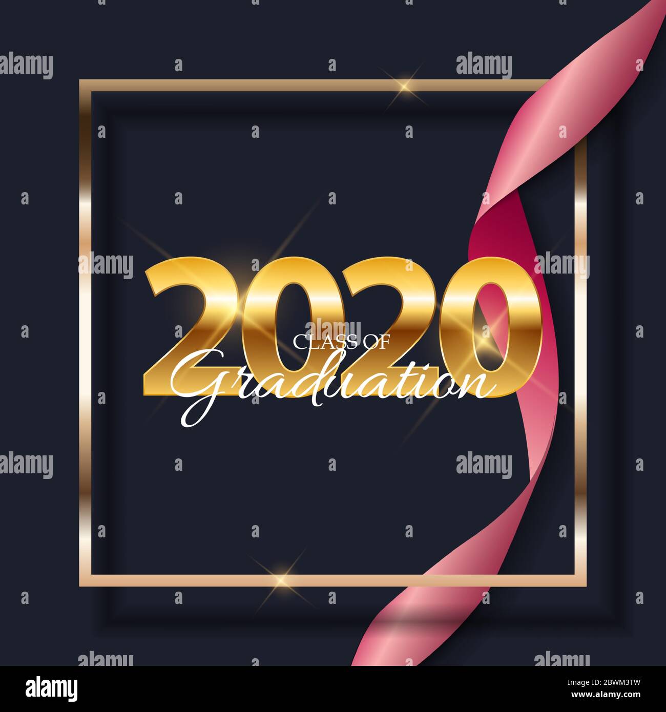 Class of 2020 Graduarion Education Background. Vector Illustration ...