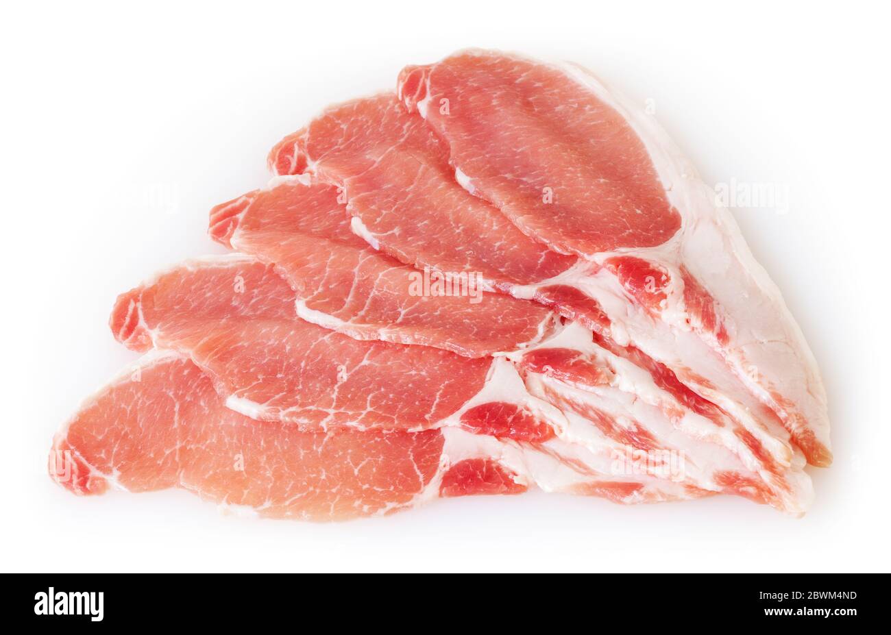 Raw pork meat isolated on white background with clipping path Stock ...