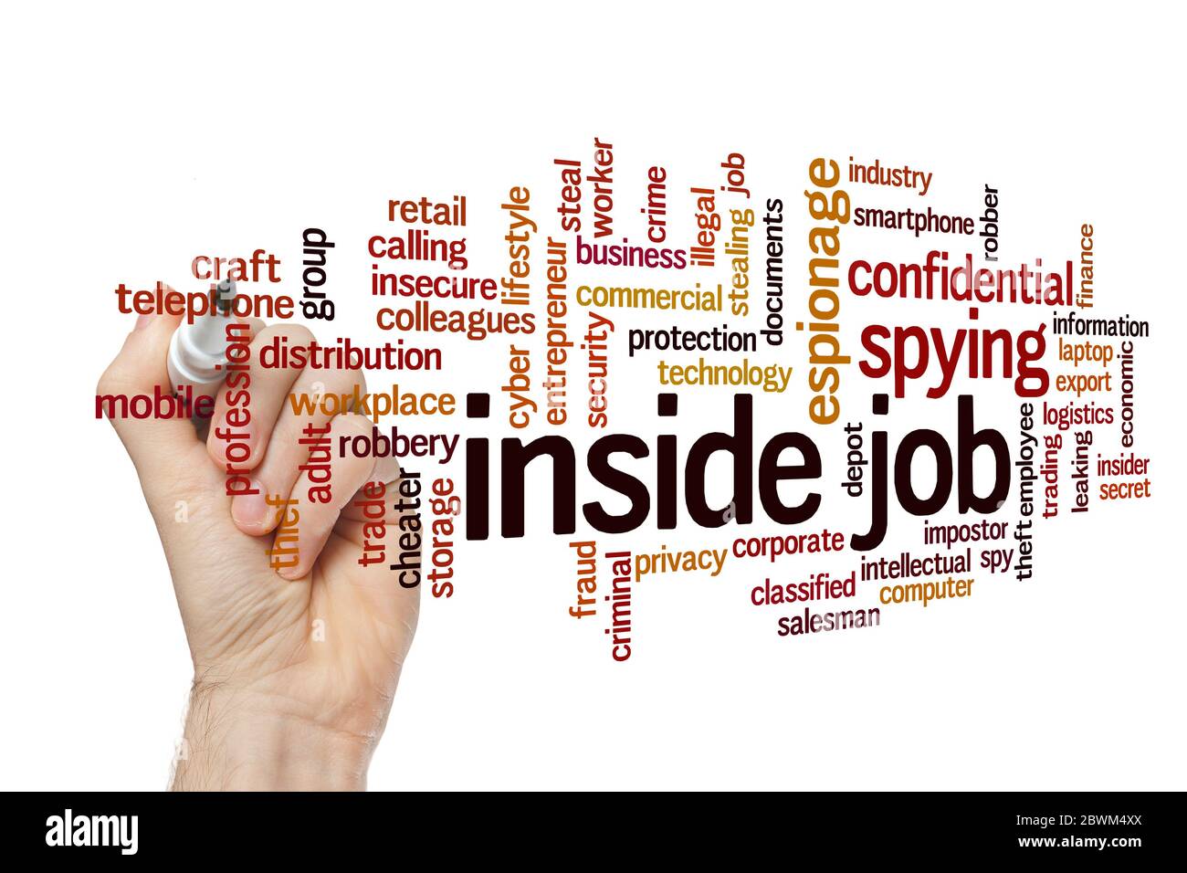 Inside job word cloud concept on white background Stock Photo - Alamy