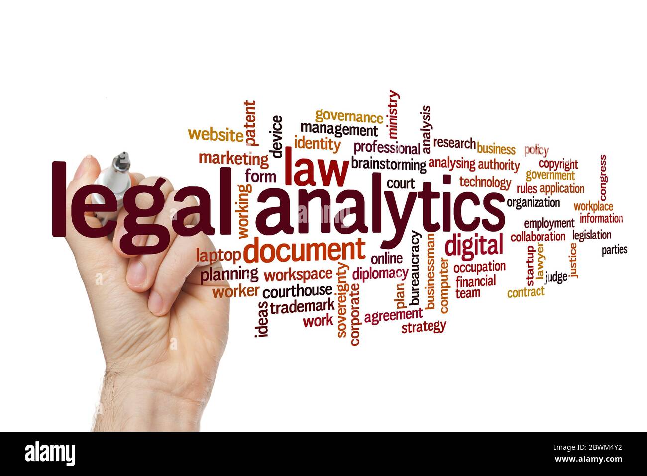 Legal analytics word cloud concept on white background Stock Photo - Alamy