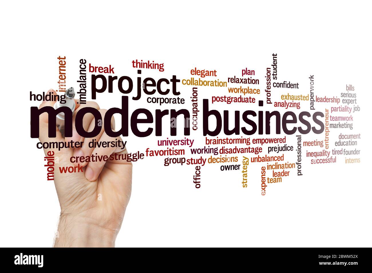 Modern business word cloud concept on white background Stock Photo - Alamy