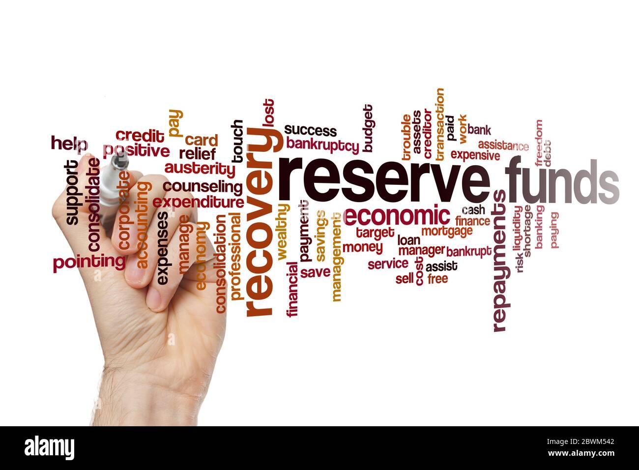 Reserve funds word cloud concept on white background Stock Photo - Alamy