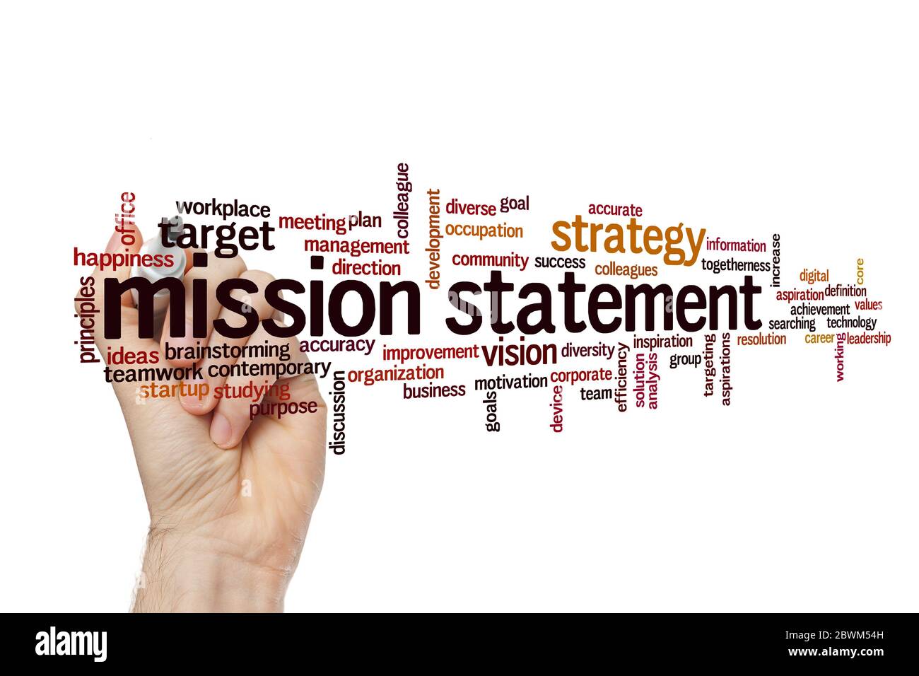Mission statement word cloud concept on white background Stock Photo ...