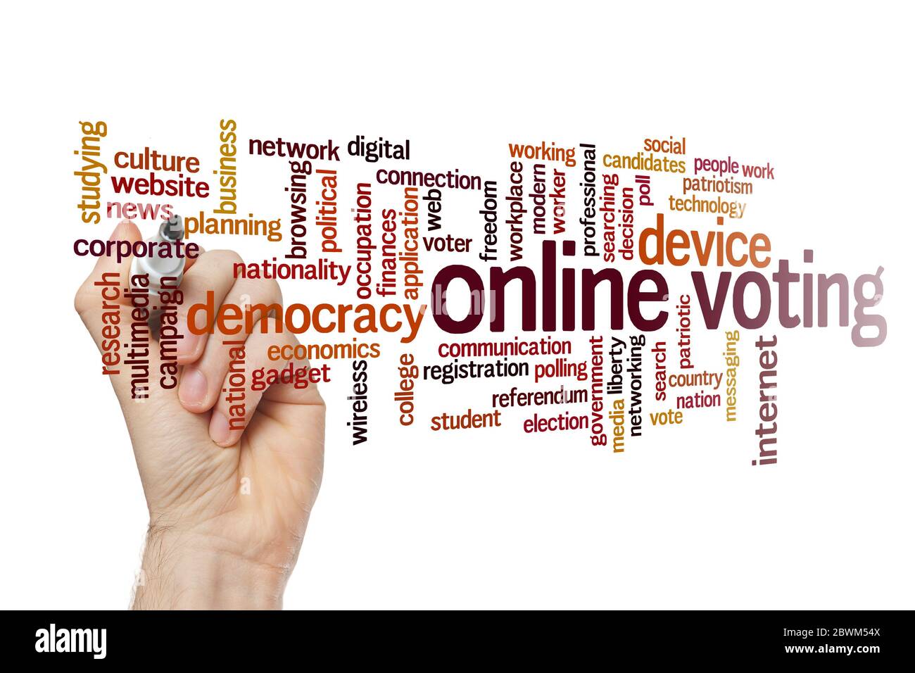 Online voting word cloud concept on white background Stock Photo - Alamy