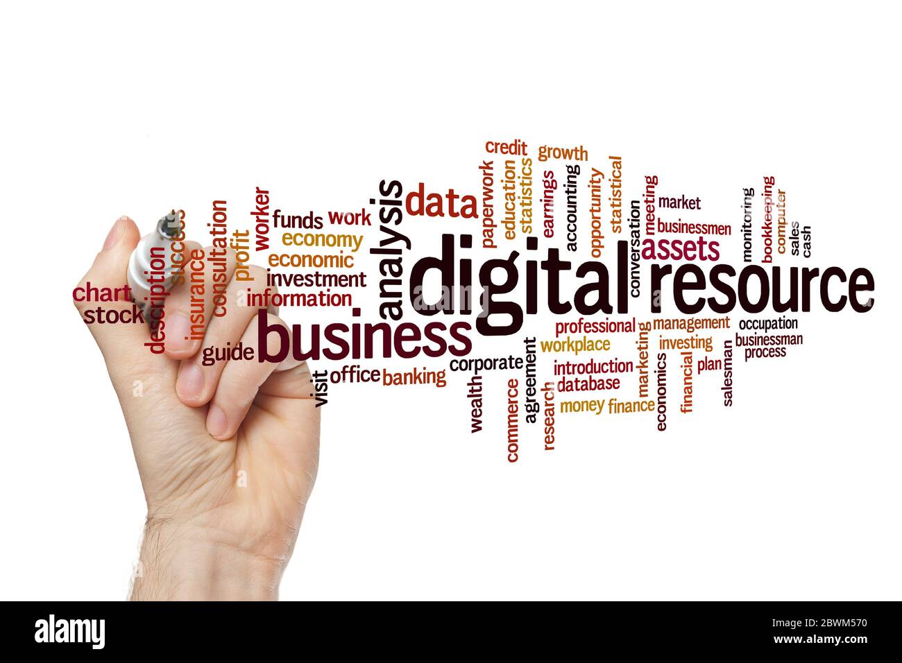 Digital resource word cloud concept on white background Stock Photo - Alamy