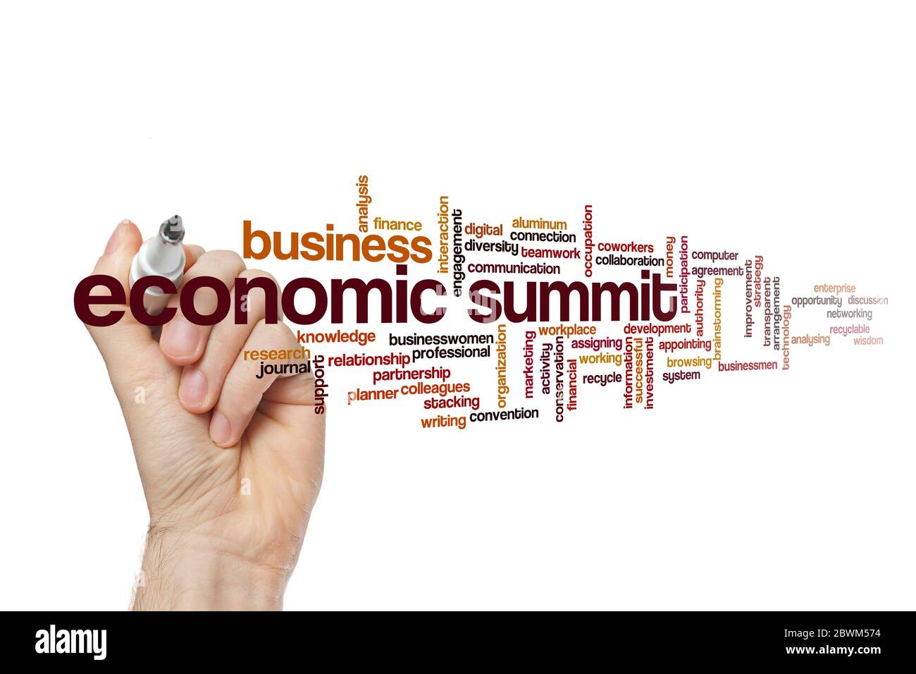 Economic summit word cloud concept on white background Stock Photo - Alamy