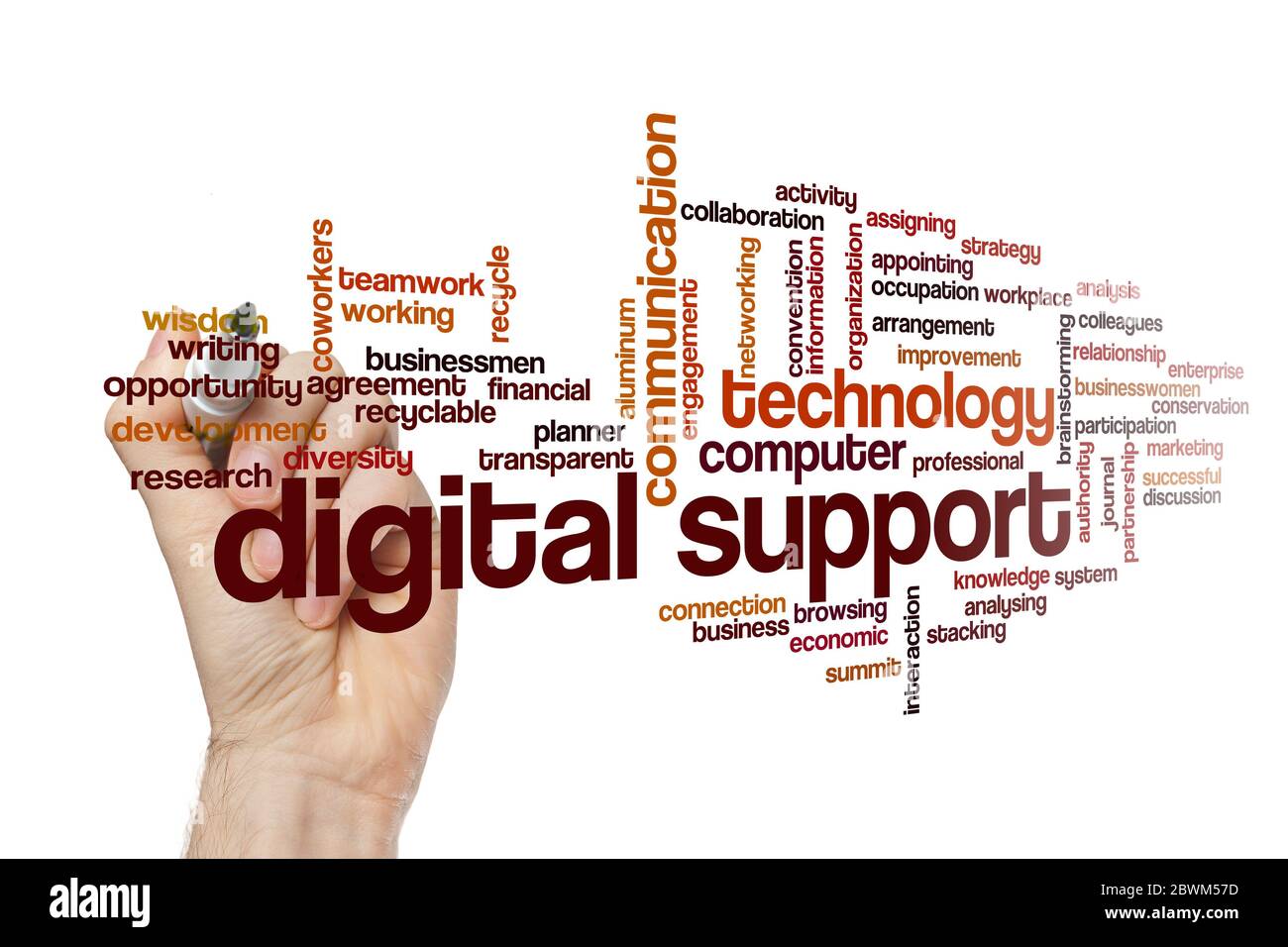 Digital support word cloud concept on white background Stock Photo - Alamy