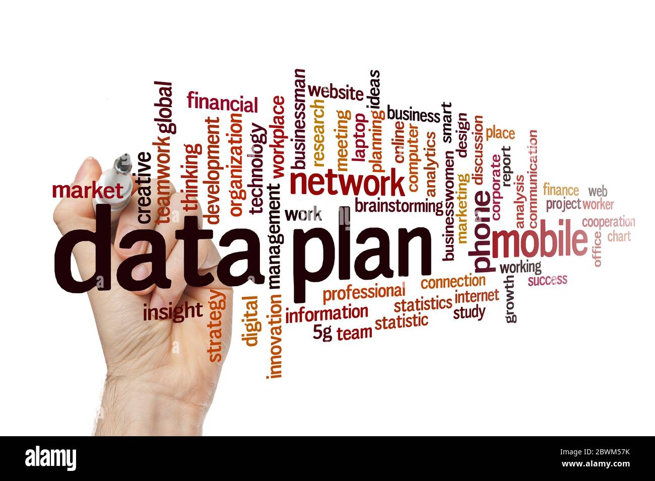 Data plan word cloud concept on white background Stock Photo - Alamy