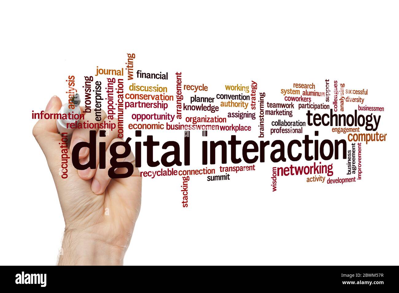 Digital interaction word cloud concept on white background Stock Photo ...