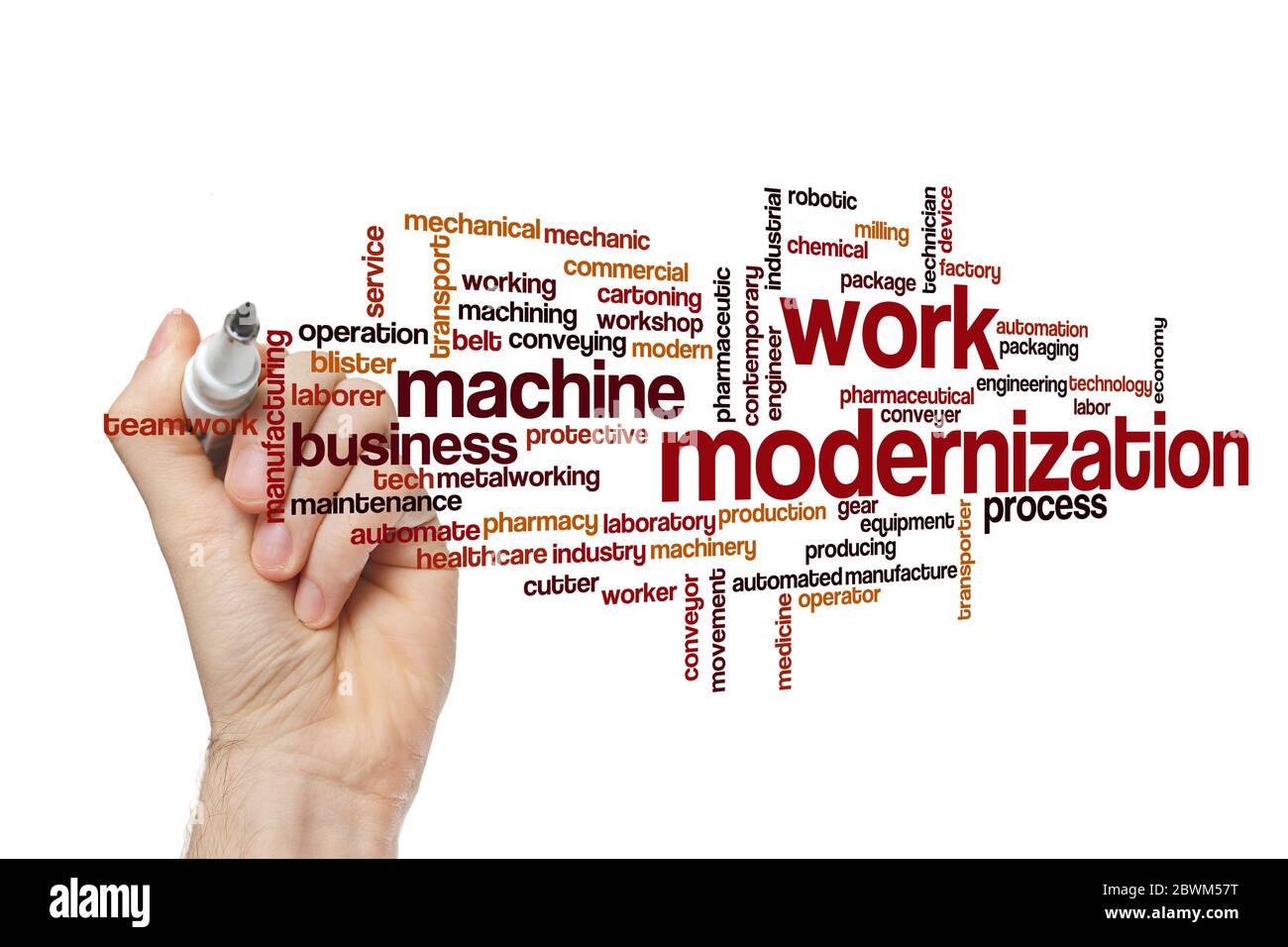 Work modernization word cloud concept on white background Stock Photo ...