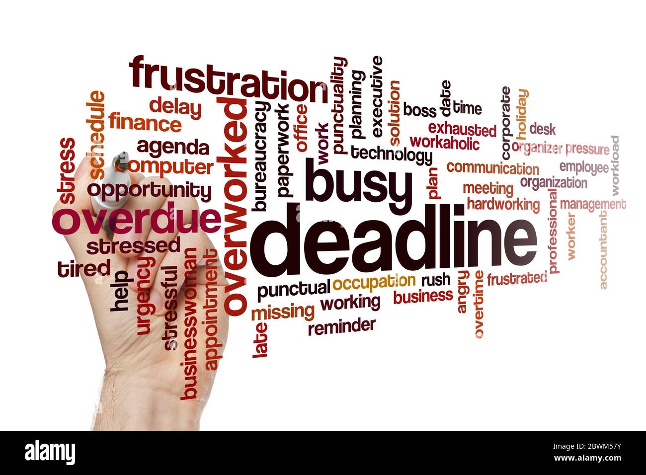 Deadline word cloud concept on white background Stock Photo - Alamy