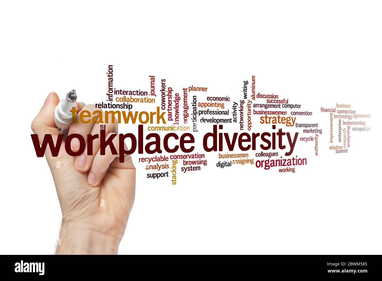 Workplace diversity word cloud concept on white background Stock Photo ...