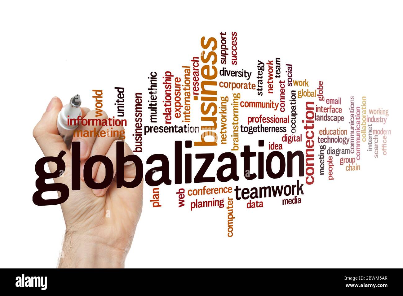 Globalization word cloud concept on white background Stock Photo - Alamy