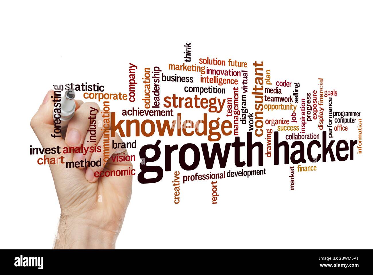 Growth hacker word cloud concept on white background Stock Photo - Alamy