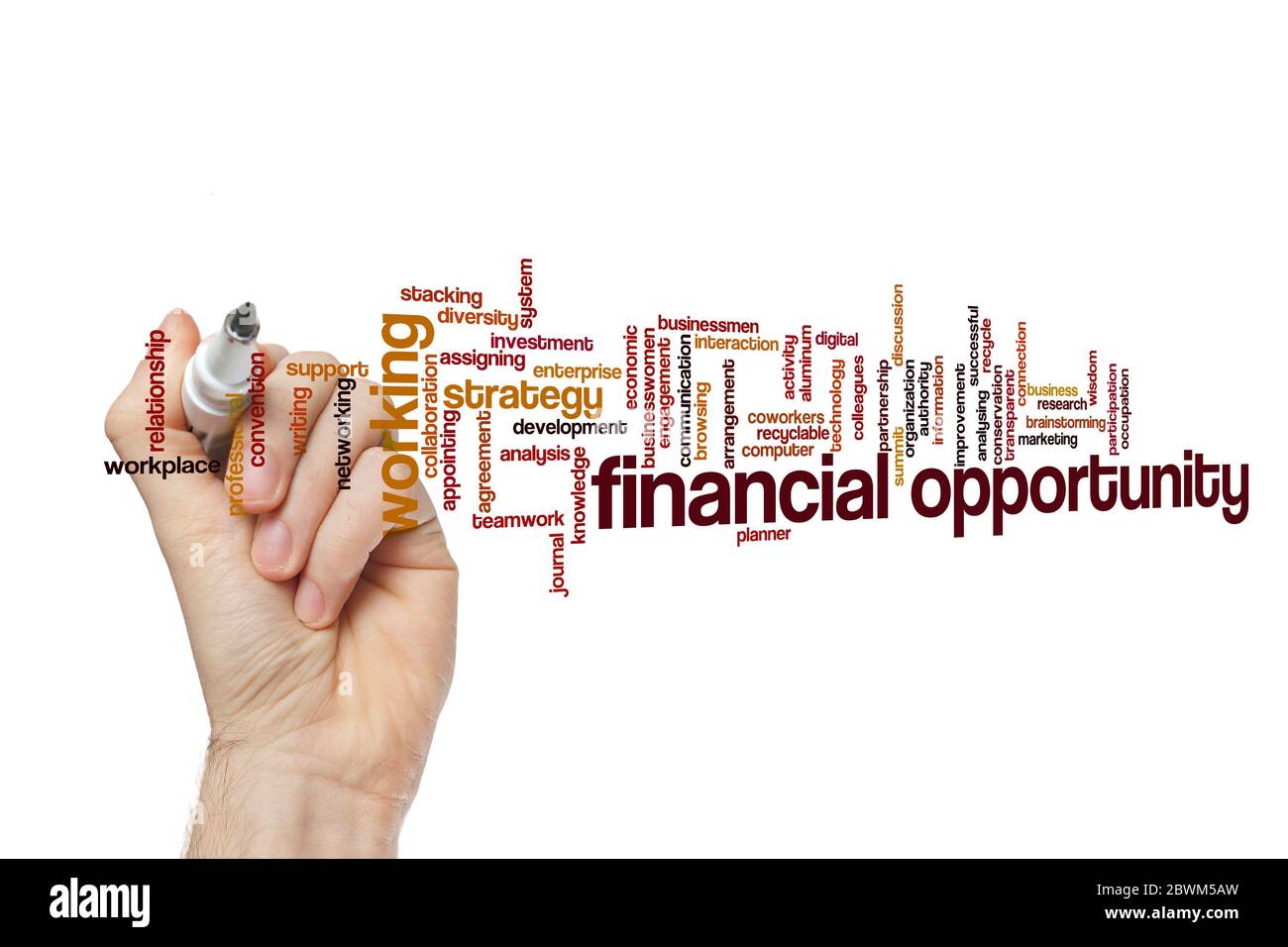 Financial opportunity word cloud concept on white background Stock ...