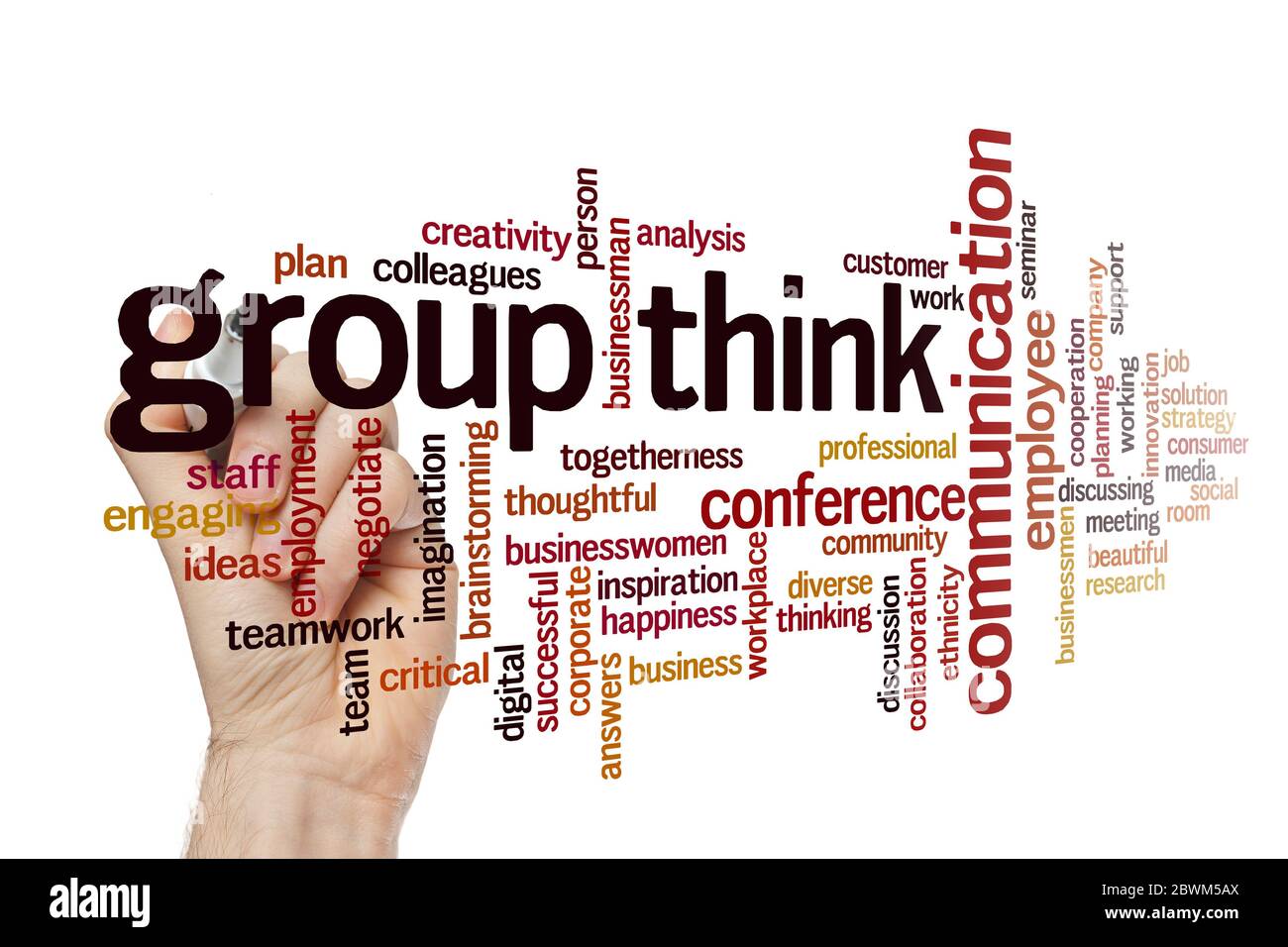 Group think word cloud concept on white background Stock Photo - Alamy