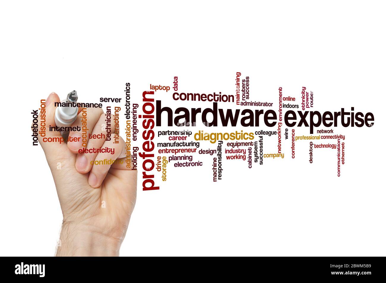 Hardware expertise word cloud concept on white background Stock Photo ...