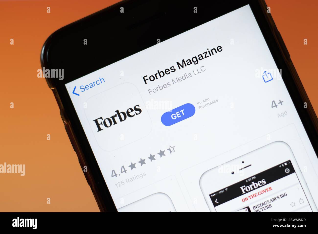 Moscow, Russia - 1 June 2020: Forbes Magazine app mobile logo close-up ...